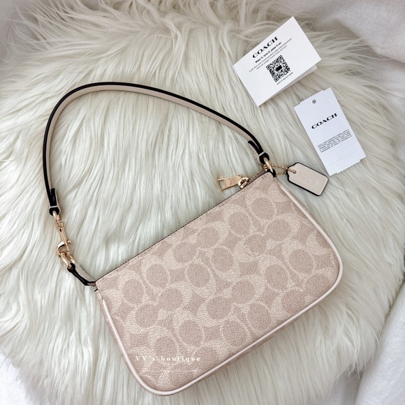 Coach | Bags | Nwt Coach Nolita 9 In Signature Canvas Gold Sand Chalk ...